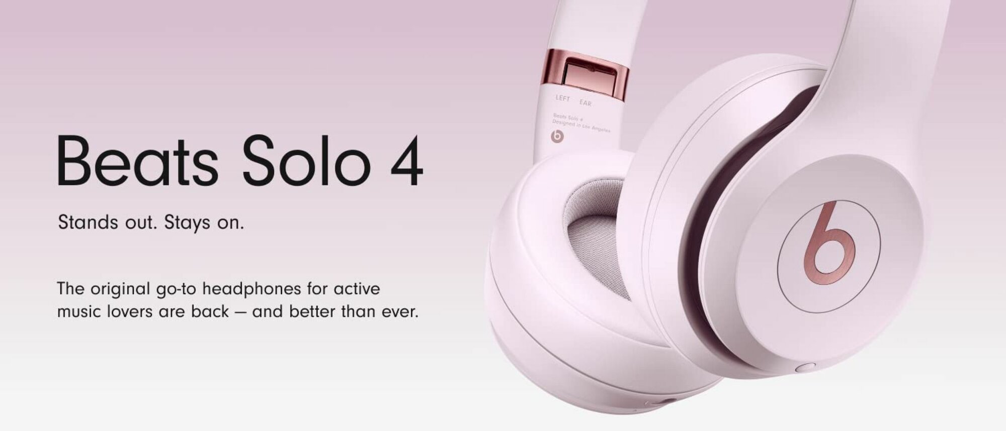 Наушники Beats Solo 4 Cloud Pink, беспроводные, накладные, Bluetooth 5.3