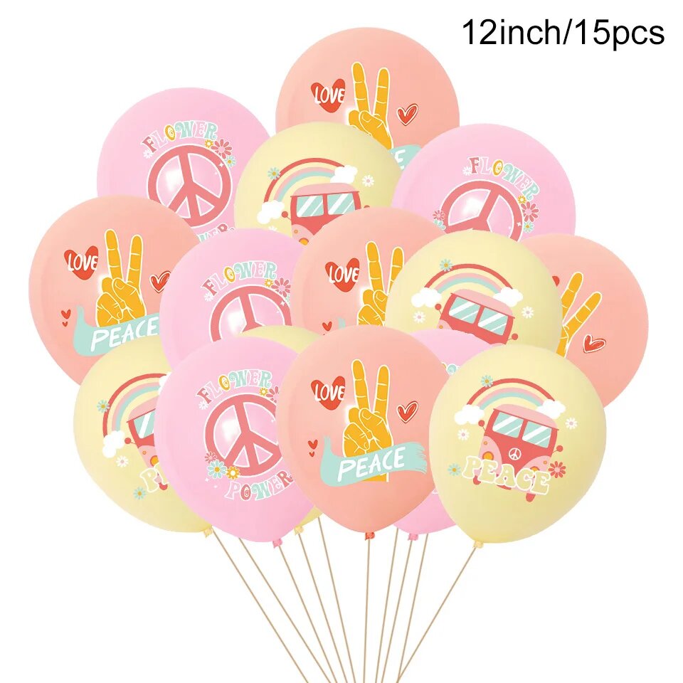 Розовые шары "Flower Power" 12 дюймов, 15 шт.