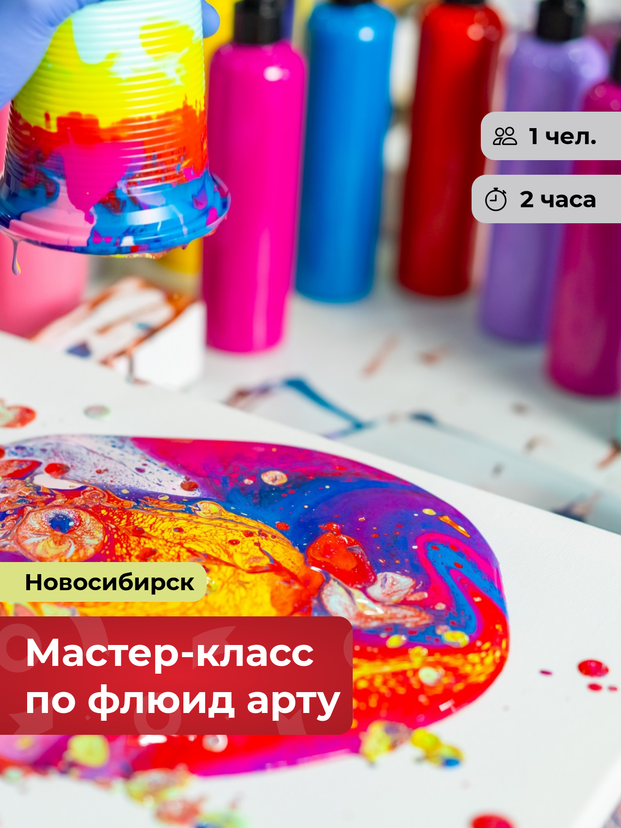 Подарочный сертификат bonodono Мастер-класс по флюид арту «Алхимия цвета. » г. Новосибирск