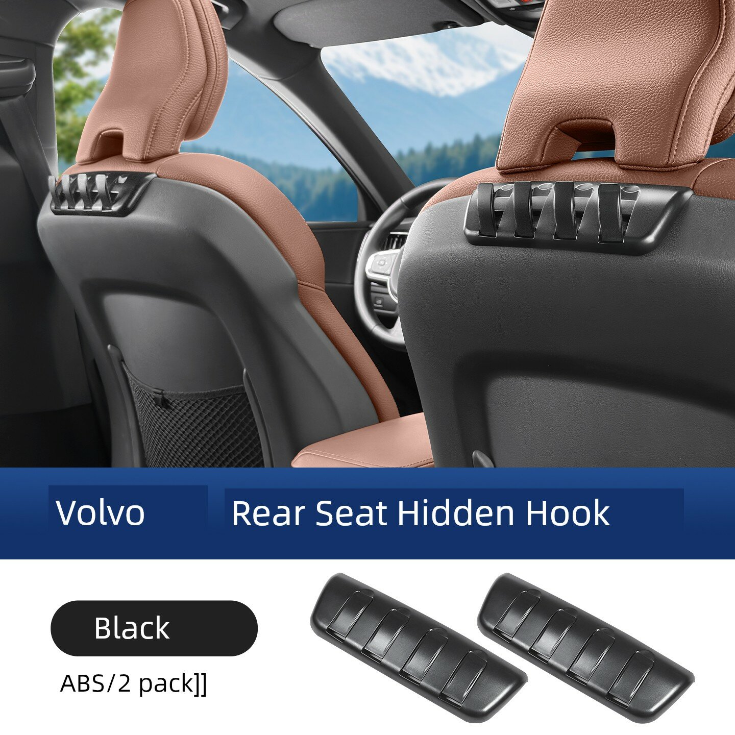 Volvo Скрытая ручка для сиденья OEM черный, 2 шт. автомобильный аксессуар
