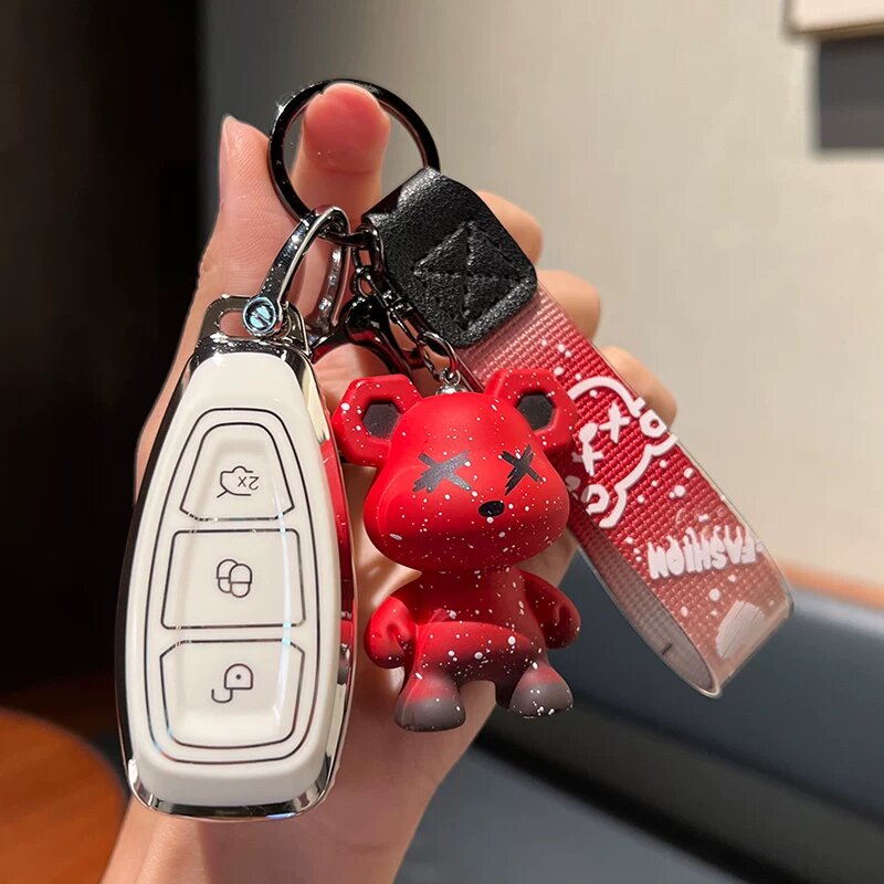 Чехол для ключа Ford Focus, Escape, Fiesta, Ecosport, Mondeo, Kuga, смарт-ключ, защитный корпус, застежка Ford E-smart