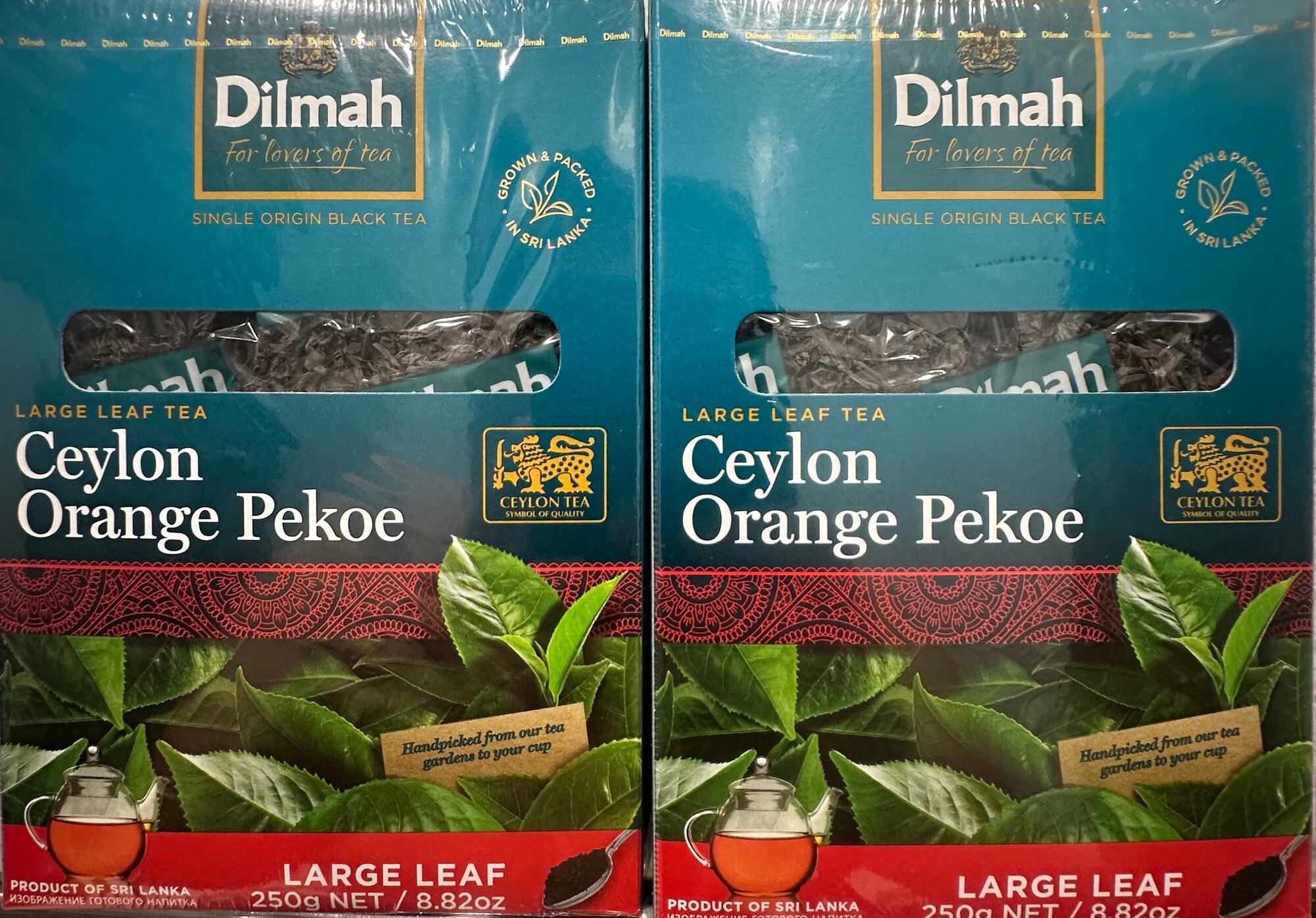 Чай черный листовой цейлонский Dilma ORANGE PEKOE листовой, 250 г. x 2шт. Шри-ланка