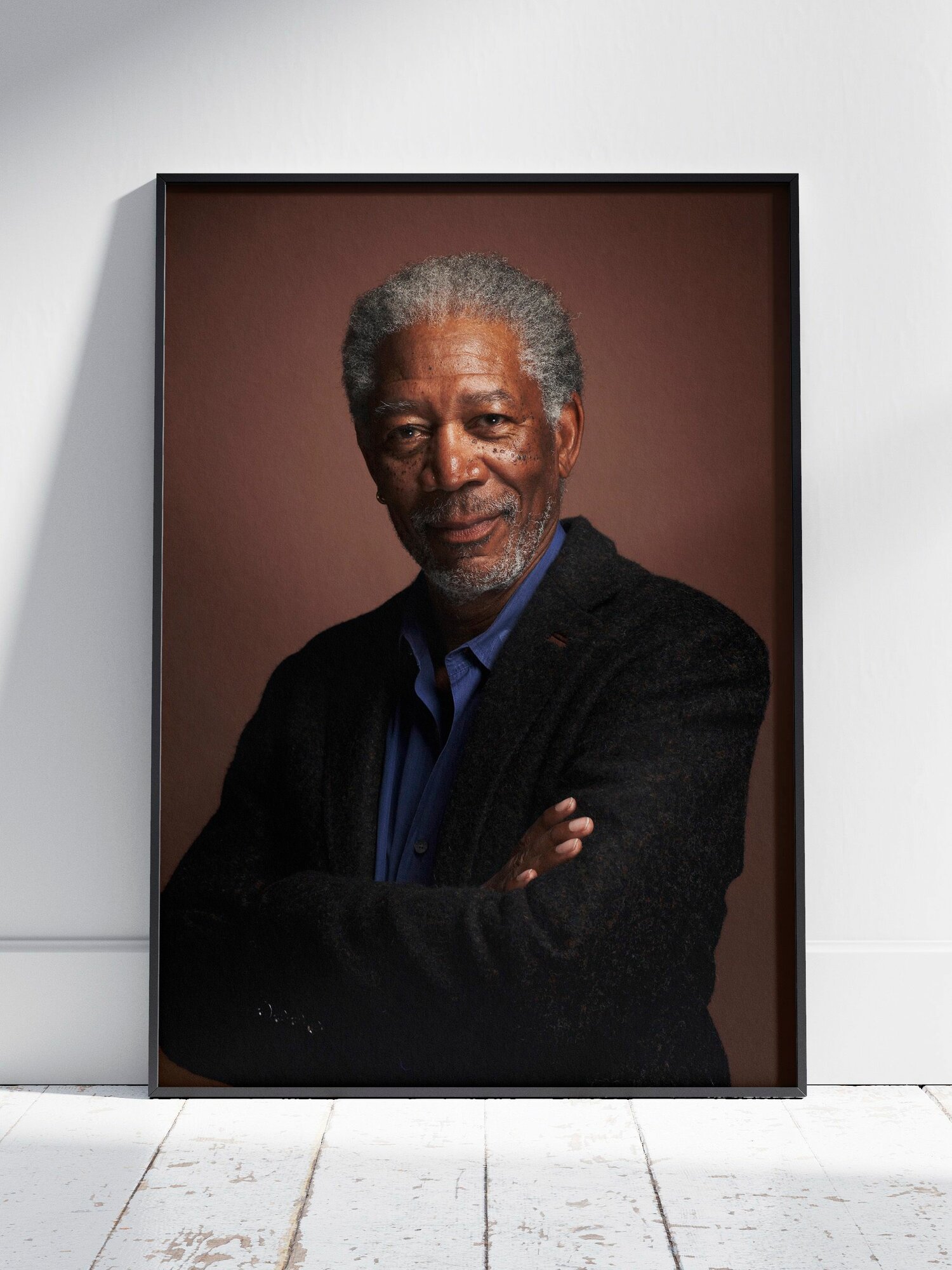 Плакат на стену для интерьера Морган Фримен (Morgan Freeman 1) - Постер по актеру фильма, кино, сериала формата A4 (21x30 см)