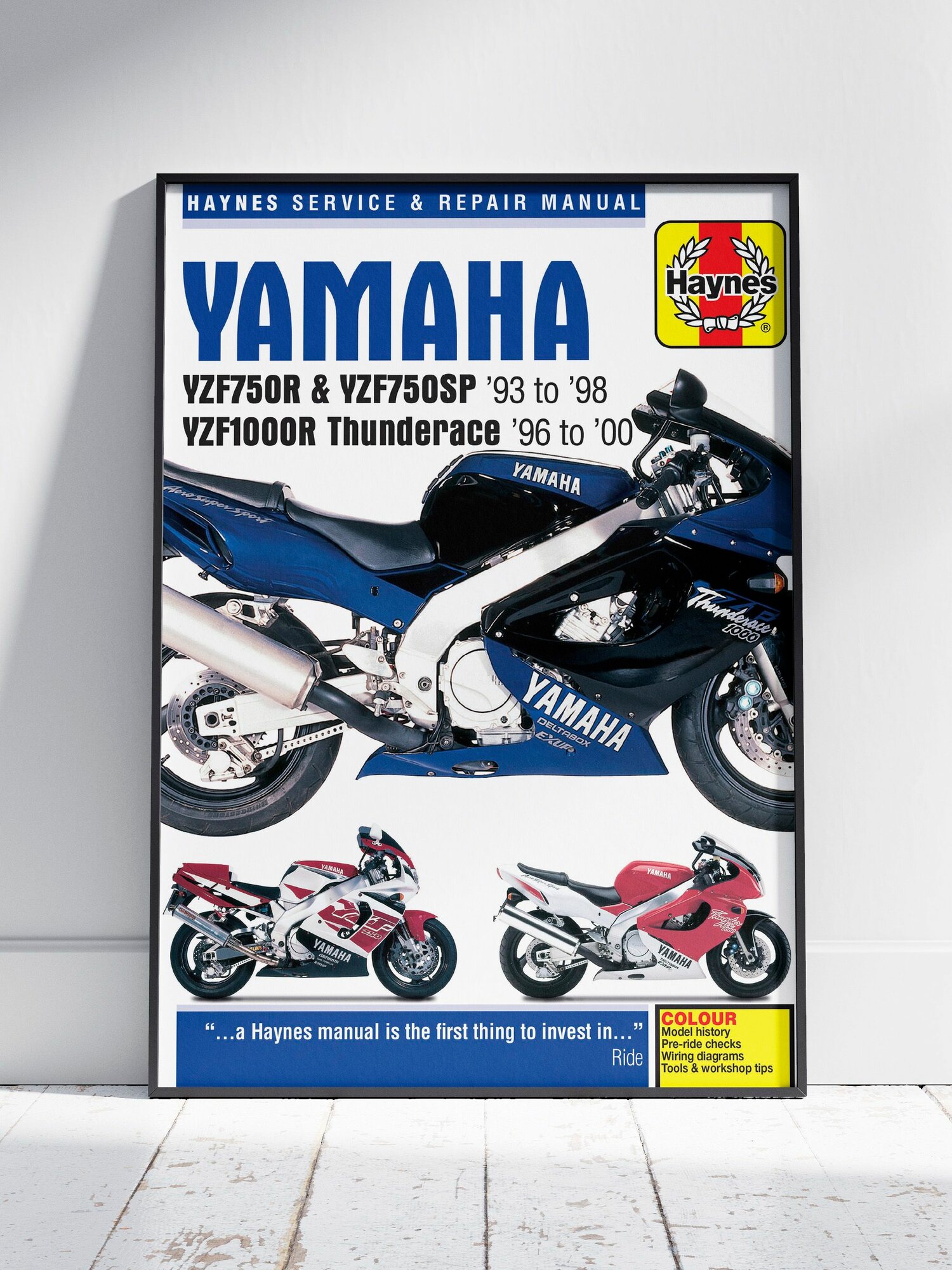 Плакат на стену для интерьера Техника и транспорт (Ямаха YZF750R - Yamaha YZF750R) - Постер по транспорту формата A4 (21x30 см)