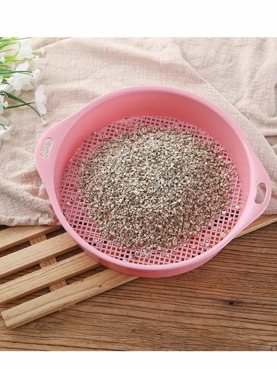 Сито садовое для просеивания грунта и золы Розовое 24,5см ячейка 3мм А150