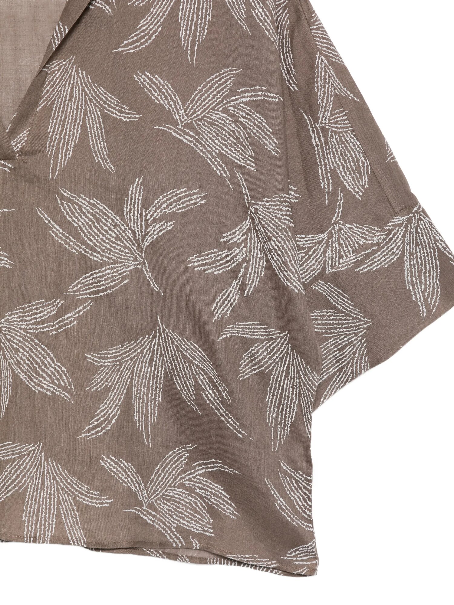 Блуза Barba Leaf-print blouse, размер 46, brown — фото 1