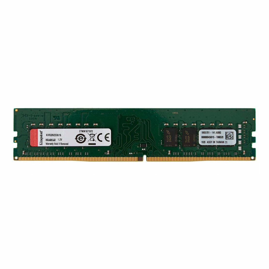 Оперативная память Kingston CL22 KVR32N22D8/16, 16Gb, DDR4, 3200 МГц