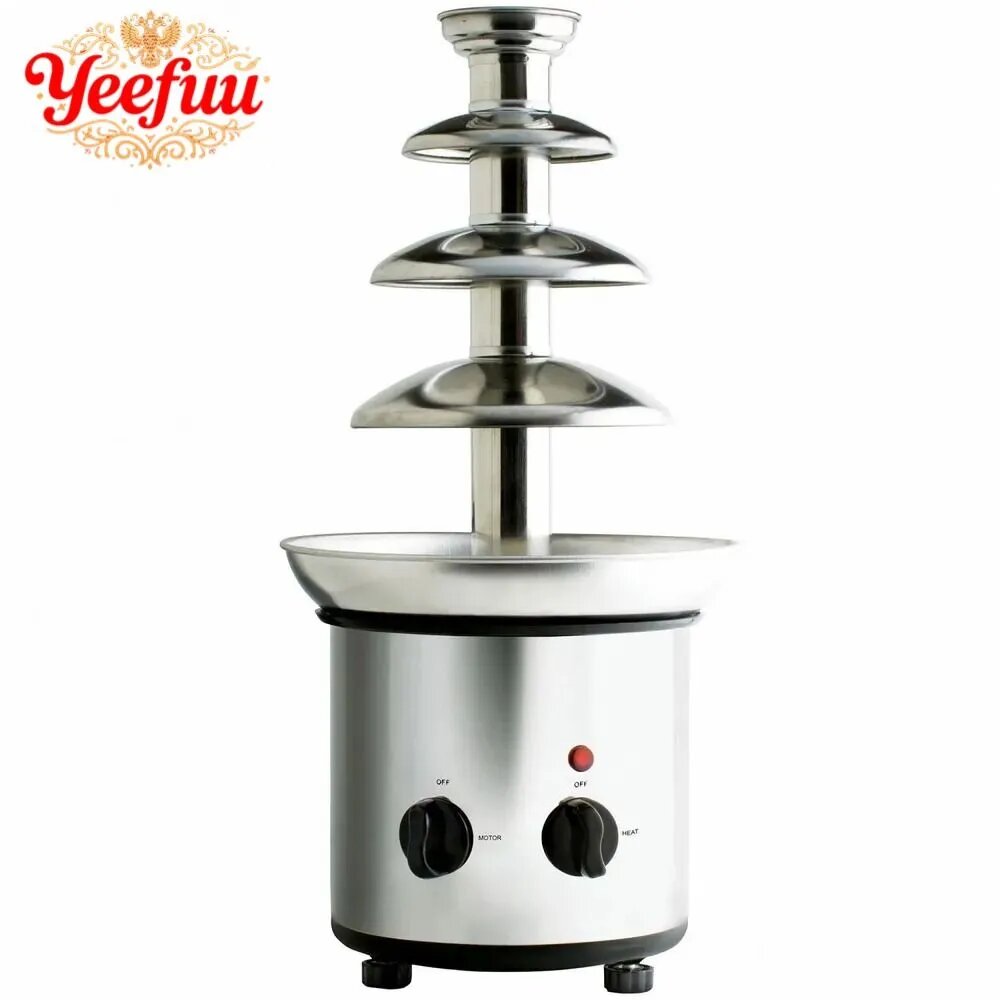 Шоколадный фонтан GASTRORAG CF20C для банкетов, фуршетов и детских праздников, нержавеющая сталь, серебристый