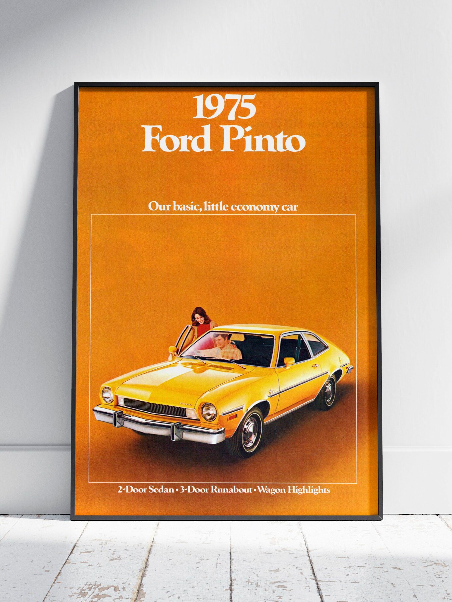 Плакат на стену для интерьера Легенды Авто (Форд Пинто - Ford Pinto) - Постер по машине формата A4 (21x30 см)
