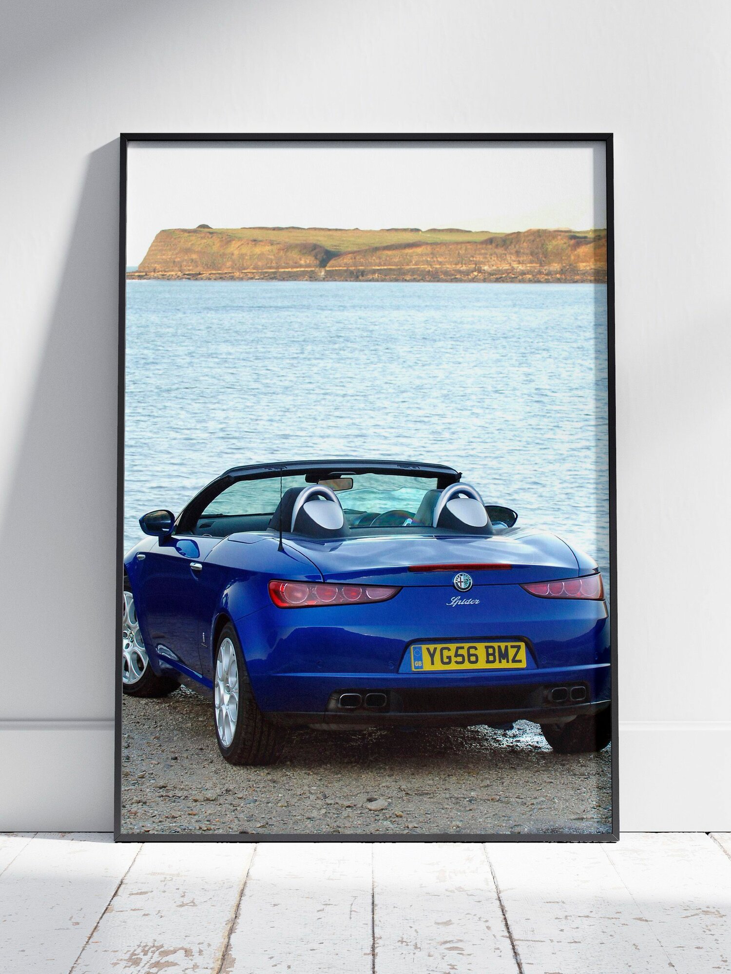 Плакат на стену для интерьера Легенды Авто (Альфа Ромео Спайдер - Alfa Romeo Spider 2) - Постер по машине формата A4 (21x30 см)