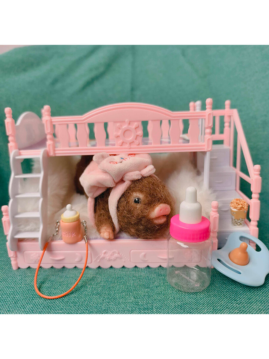 Силиконовая морская свинка реборн "Cavy" с аксессуарами, 6 см