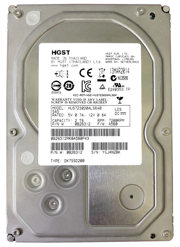 Жесткий диск Hitachi 0B26312 2Tb SAS 3,5" HDD