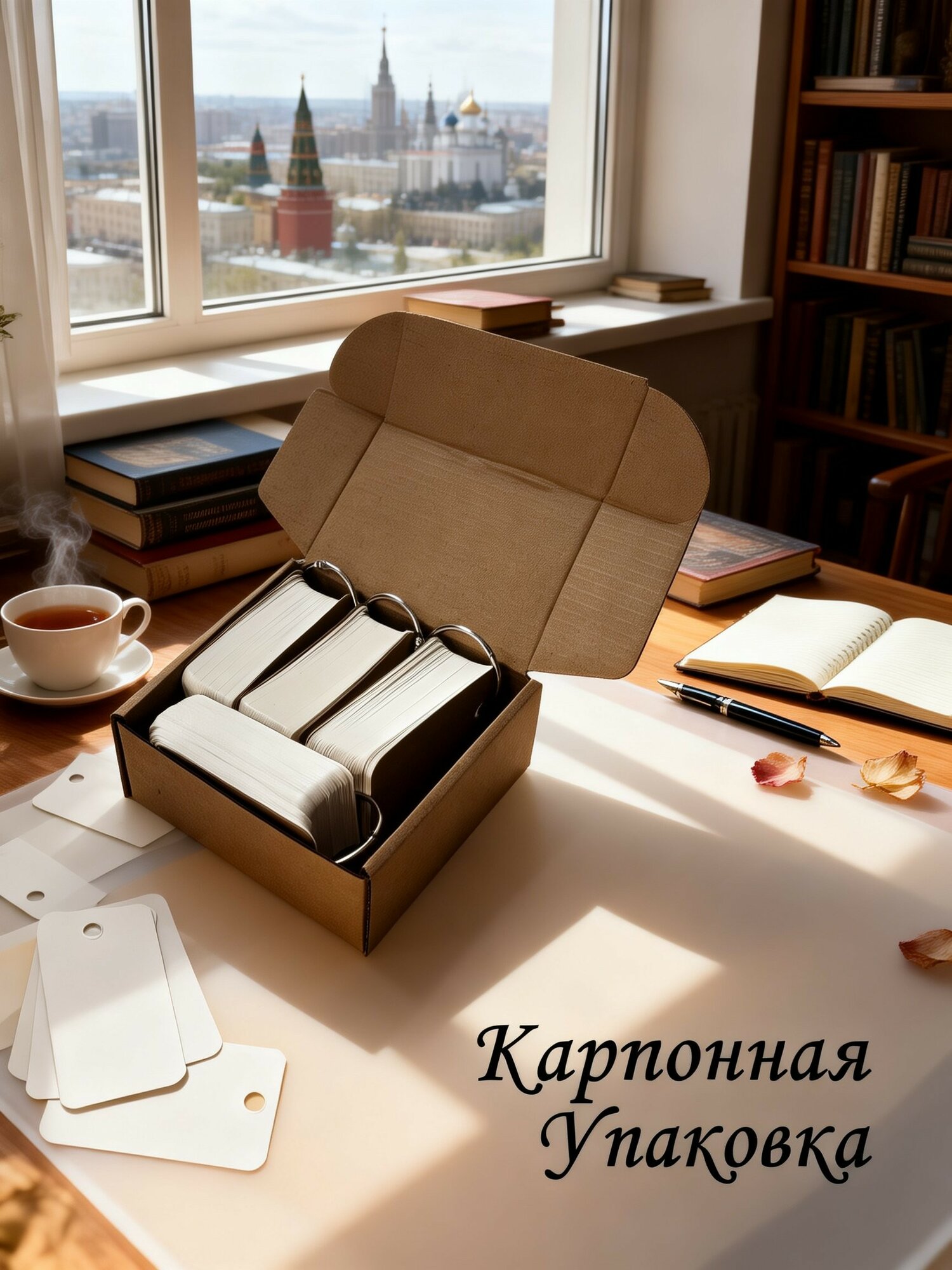 Флеш-карточки для изучения слов, терминов и формул, бумажный набор на металлическом кольце 4 комплекта по 95 штук по системе Лейтнера