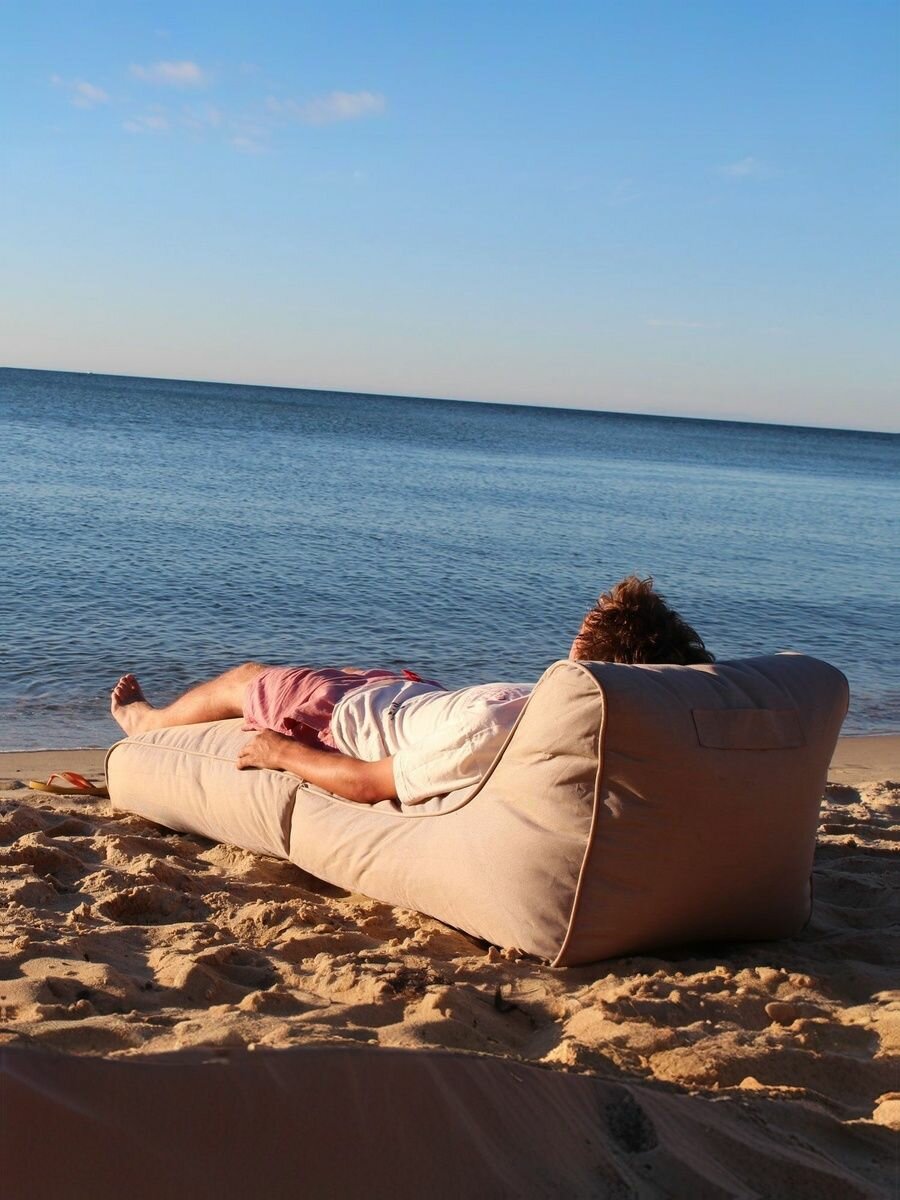 Мягкий шезлонг трансформер Conversion Lounger - Thermo Beige (оксфорд, бежевый) - садовая уличная мебель для отдыха