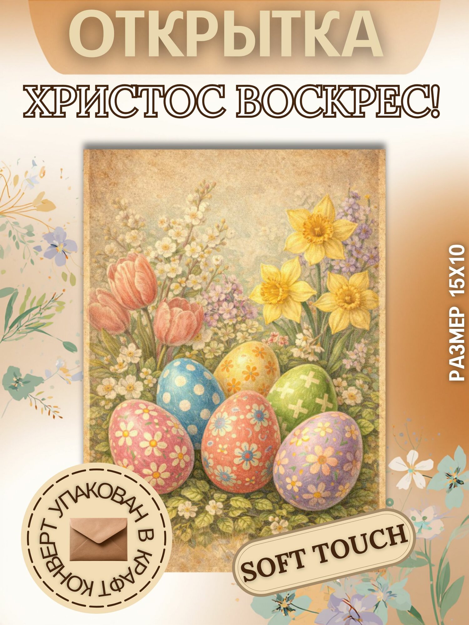 Открытка ретро "Христос воскрес"