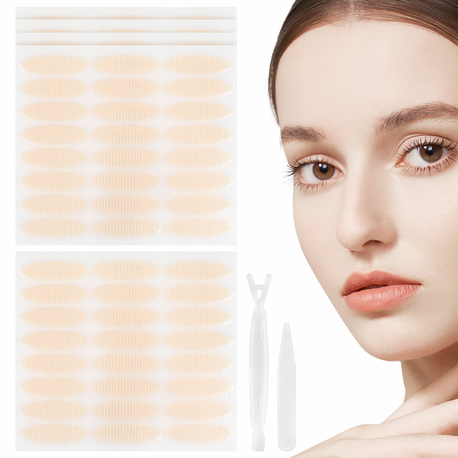 Лента для создания эффекта двойного века (размер L - 120 применений/240 лент (5 листов)) (в комплекте Y-образный пинцет)