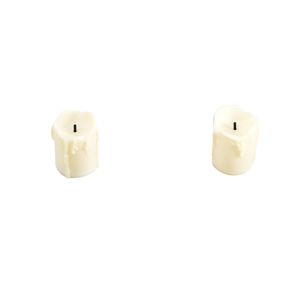 Электронный светильник в виде черной светодиодной свечи с имитацией разрыва свечи (желтый цвет, как у рисовой шелухи), 2 шт./упаковка.