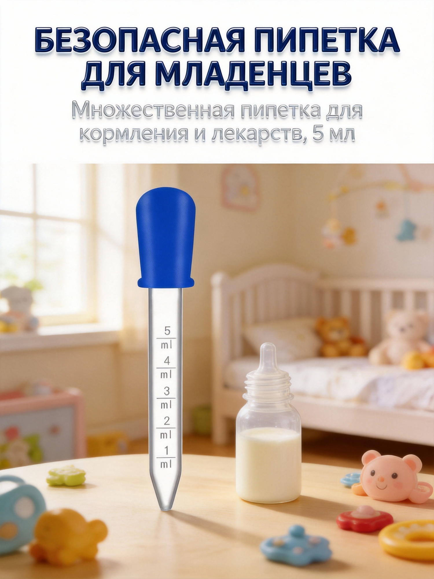 Многофункциональная пипетка для кормления и лекарств младенцев, дозатор 5 мл с функцией анти-поперхивание