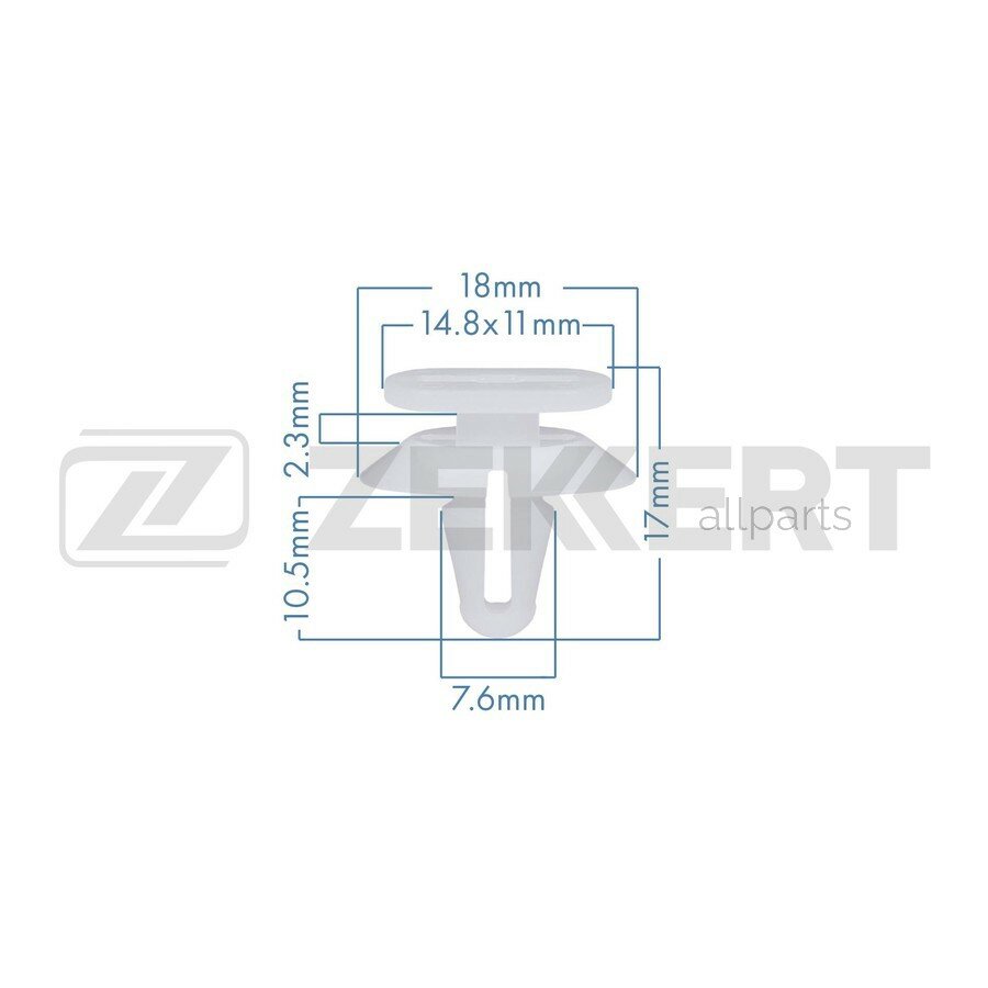 ZEKKERT BE-3974 Клипса крепёжная Ford (миним. кол-во заказа 10 шт)