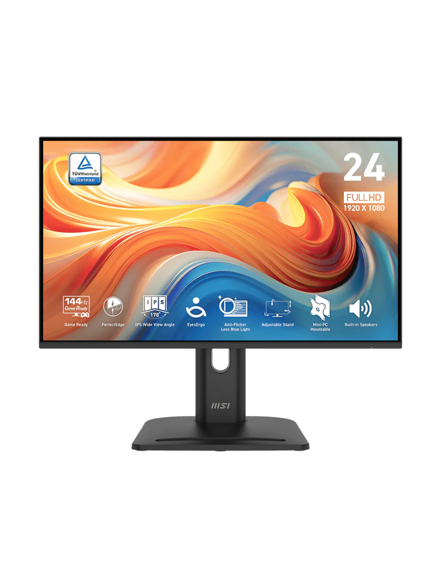 Монитор MSI PRO MP245PG E14 23.8", 1920x1080 Full HD, IPS, 144 Гц, 4ms, динамики, VESA, черный