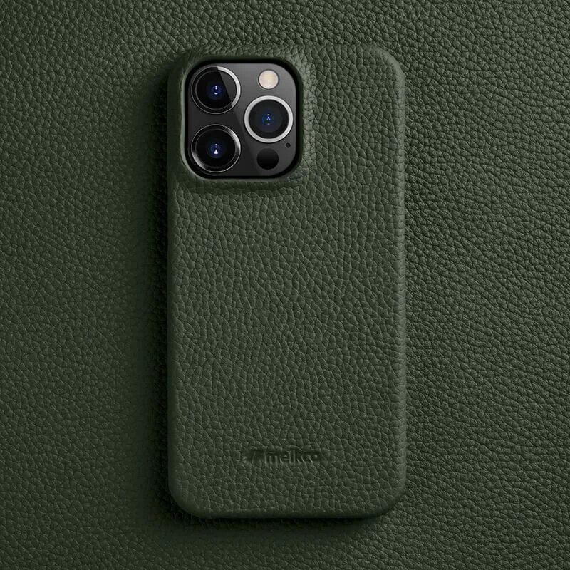 Melkco кожаный защитный чехол для iPhone 13 Pro Max чехол для телефона, темно-зеленый