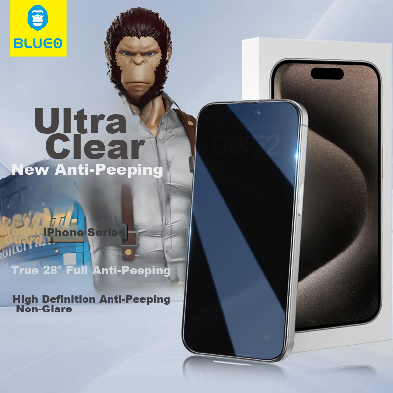 BLUEO Защитная пленка с приватностью из закаленного стекла для iPhone 14 Plus и 13 Pro Max анти-просмотр