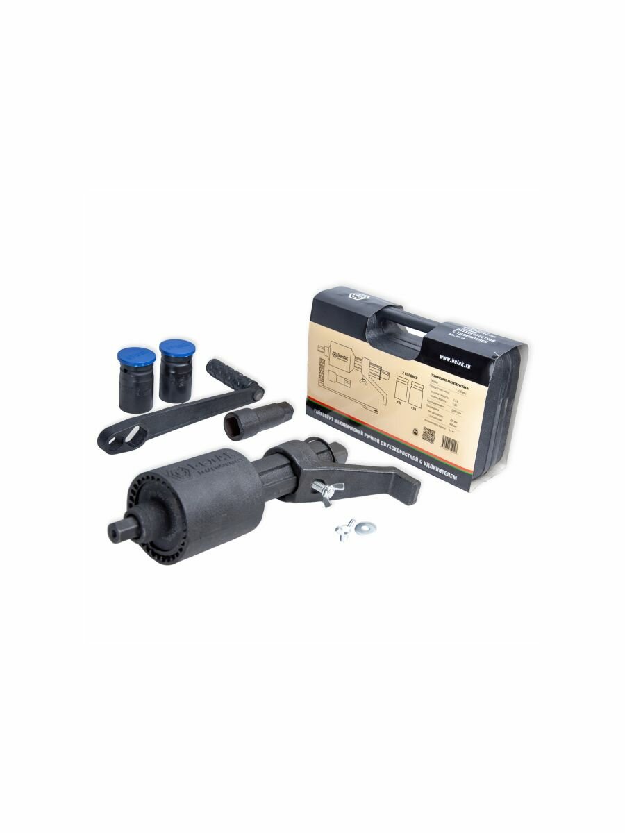 Гайковерт механический 1", 380мм, 2 х скоростной, головки 32, 33мм, + удлинитель 1" F/M 110мм в кейсе (БелАК)