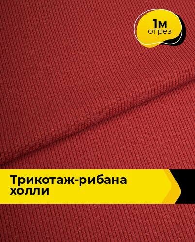 Ткань тянущаяся Трикотаж-лапша "Холли" для шитья одежды и рукоделия, отрез 1 м*150 см, цвет красный