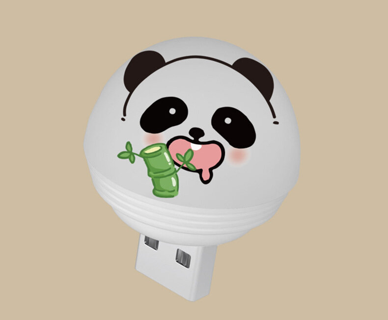 Умная голосовая подсветка с USB-зарядкой и дизайном панды, RGB-свет для спальни и ванной комнаты