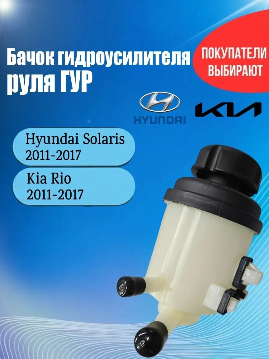 Бачок гидроусилителя руля ГУР для Хюндай Солярис (Hyundai Solaris) 2011-2017 / Кия Рио (Kia Rio) 2011-2017