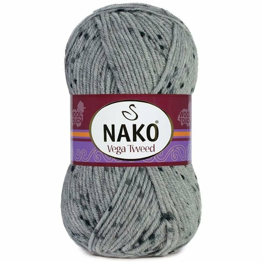 Пряжа Nako VEGA TWEED 35047 св. серый (5 мотков)