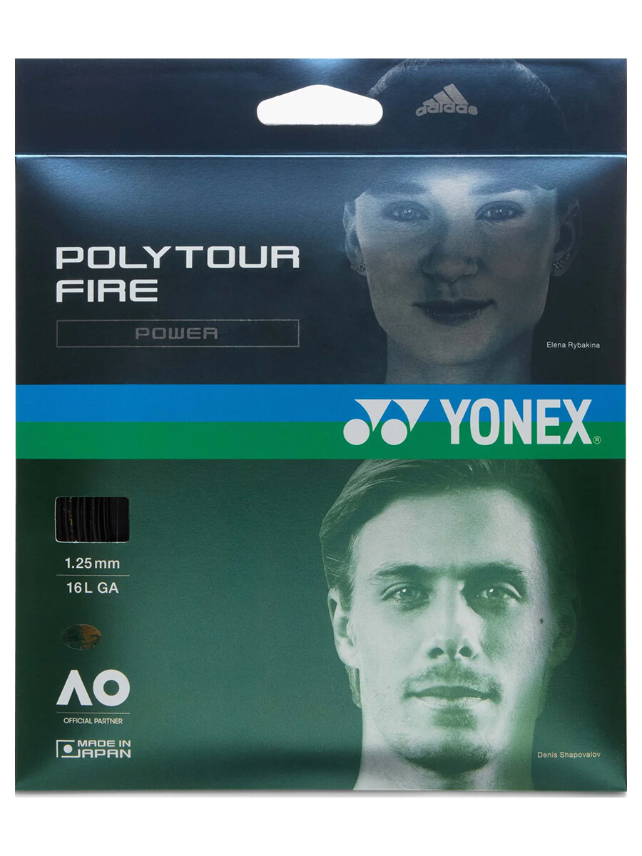 Струна для тенниса Yonex 12m PolyTour Fire, Black, 1.25 моноволокно