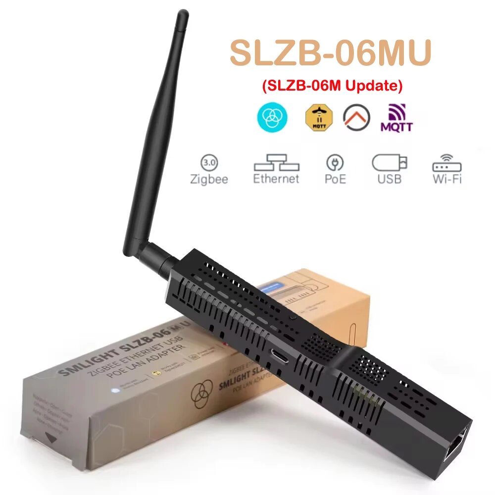 SMLIGHT SLZB-06/M/P7 шлюз-координатор Zigbee 3.0 с Ethernet, USB и WiFi с PoE, совместимый с Zigbee2MQTT, Home Assistant, ZHA-SLZB-06MU