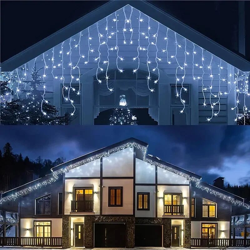Гирлянда LED "Водопад" белая, EU plug, 5м