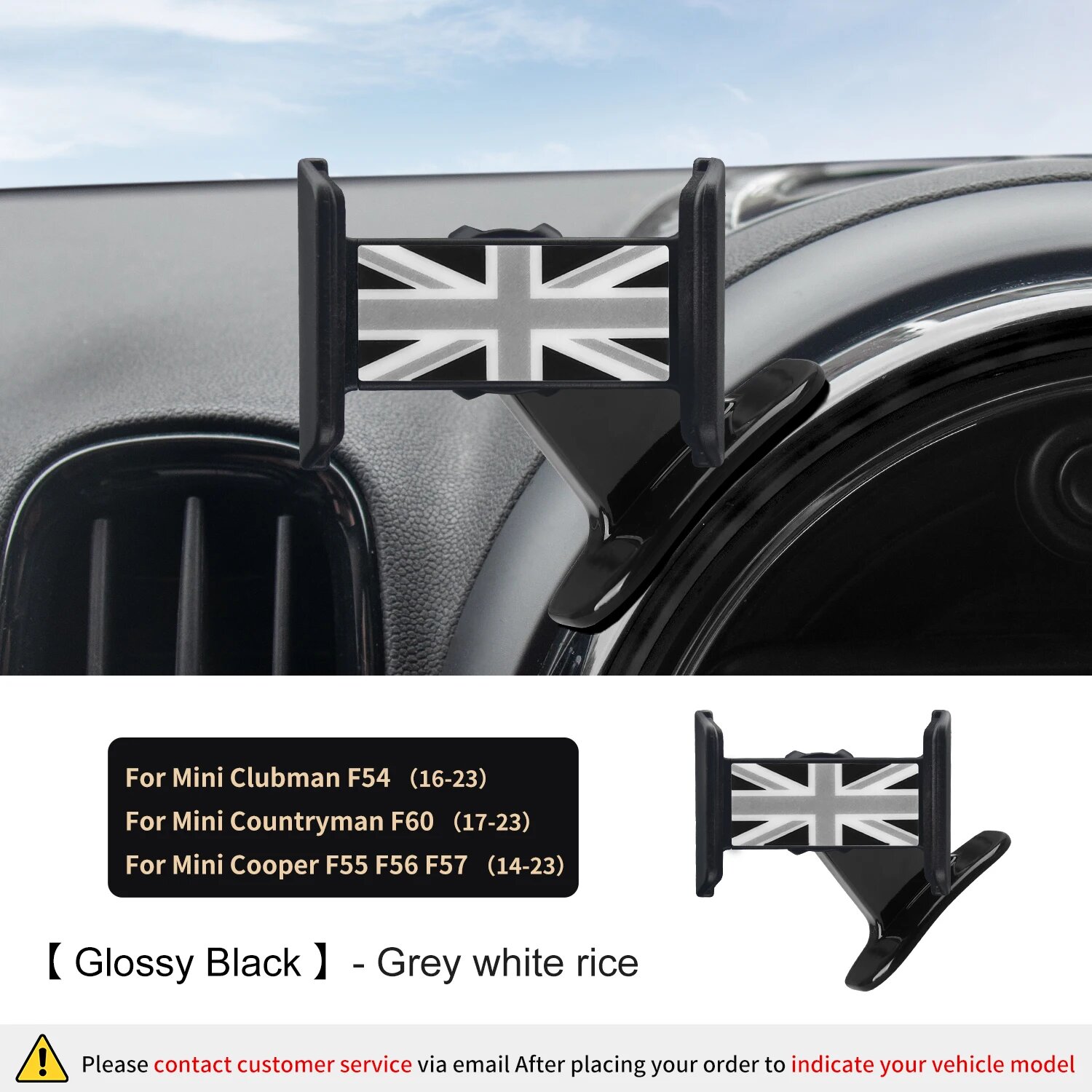 Держатель телефона Mini Cooper Piano Black-02