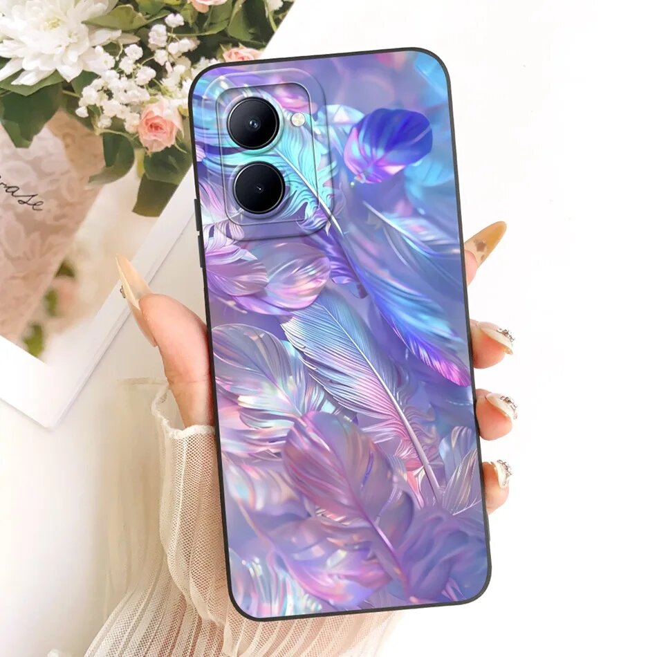 Чехол Realme 10 RMX3630, Цвет: TYhei2315, с перьями