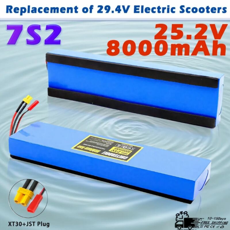 8000mAh 18650 7S2P 25.2V литий-ионная аккумуляторная батарея подходит для замены батареи 29.4V электрических скутеров электросамокат 29.4V замена батареи литий-ионный