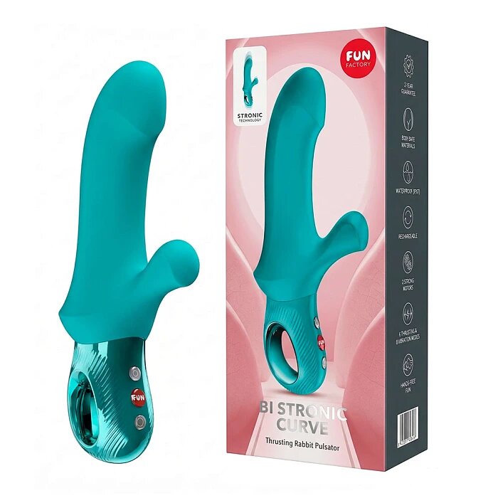 Пульсирующий вибратор Fun Factory«BI Stronic Curve Aquamarine»мятный, Китай