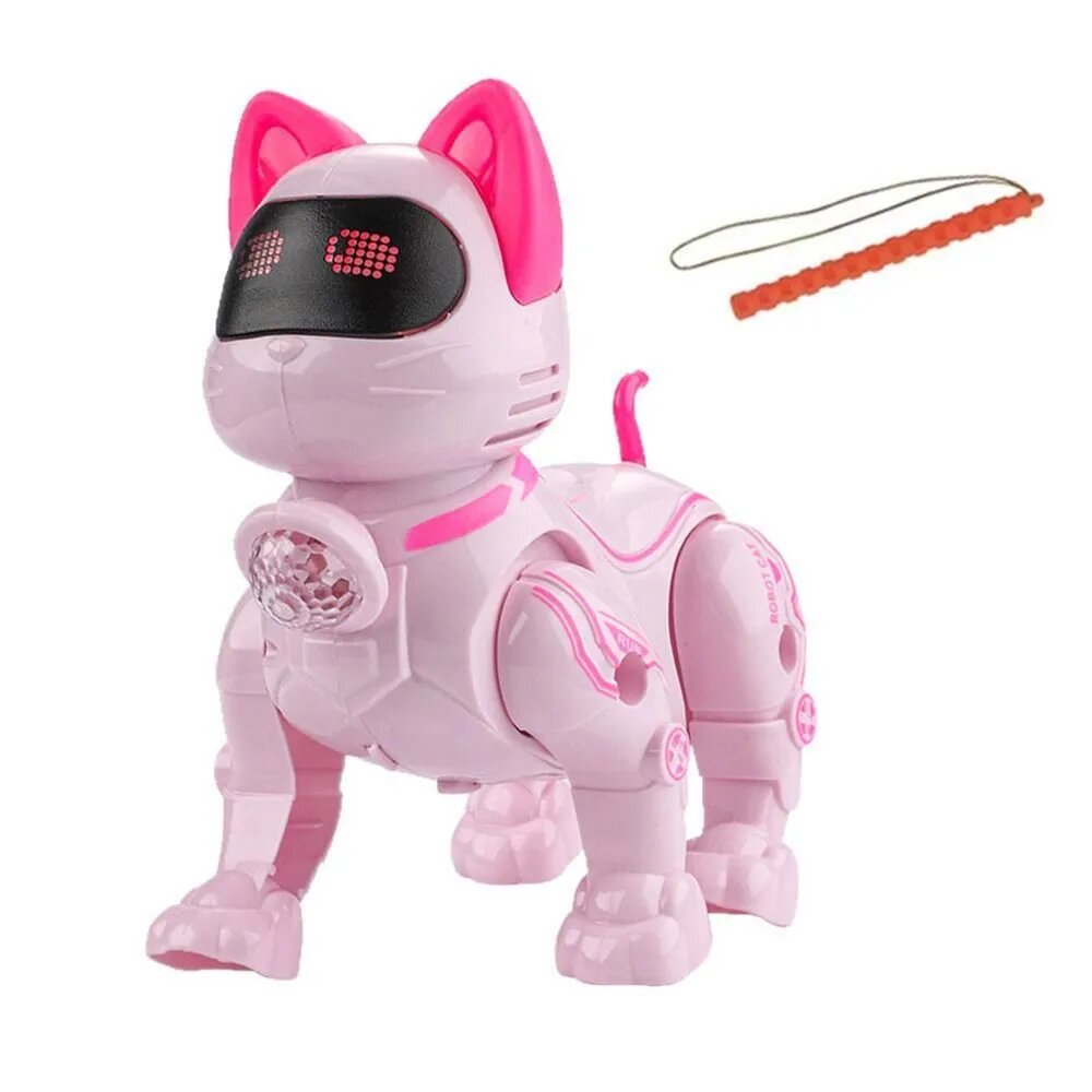 Электронная игрушка кошка на поводке для детей ходит и поет
