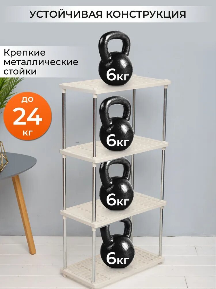 Стеллаж для рассады на подоконник 41*22*80 см полка для ванной напольная узкая 4 яруса