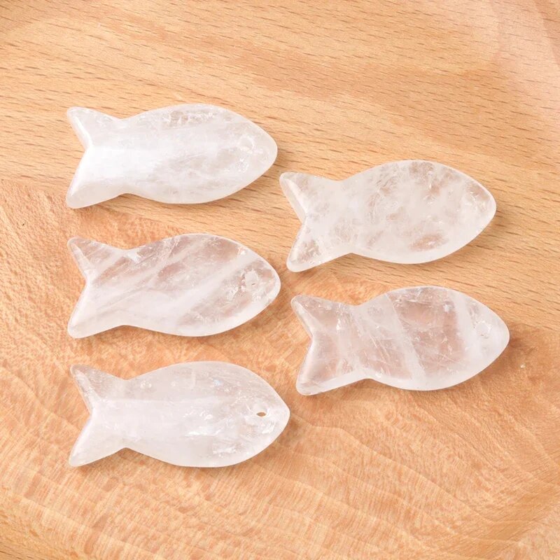 Фигурка рыбы из аметиста, Clear Quartz, Necklace