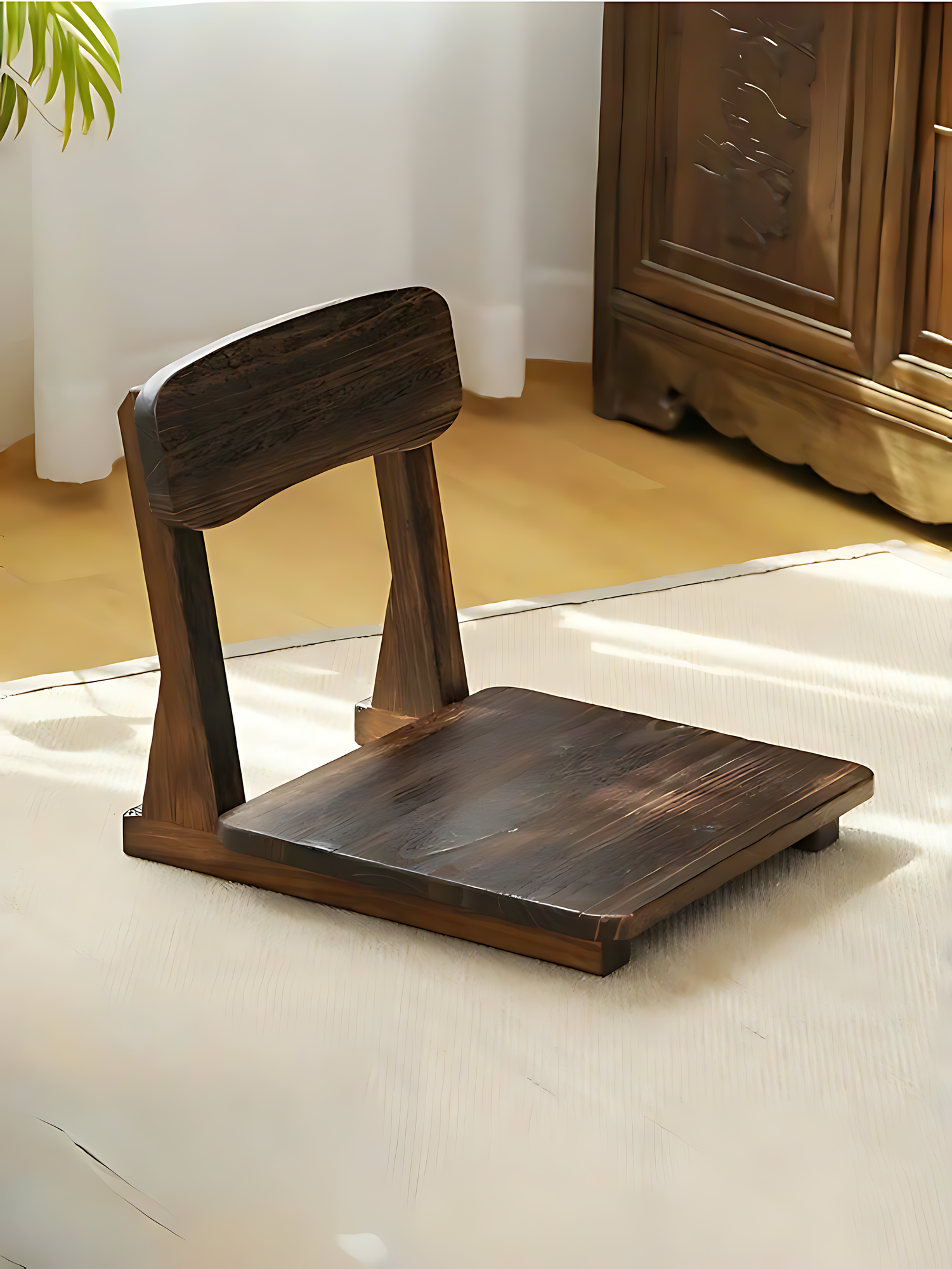 Стул-татами "Japanese Floor Chair", японский стиль, для дома, массив дерева, 40х45х38 см