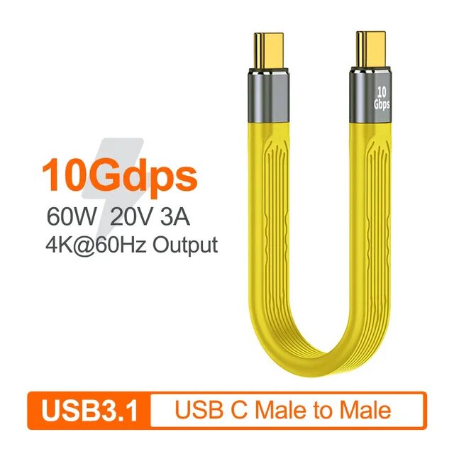 KYMISON USB C кабель USB3.1 Male to Male, 10Gdp, 60W, 4K@60Hz, T15