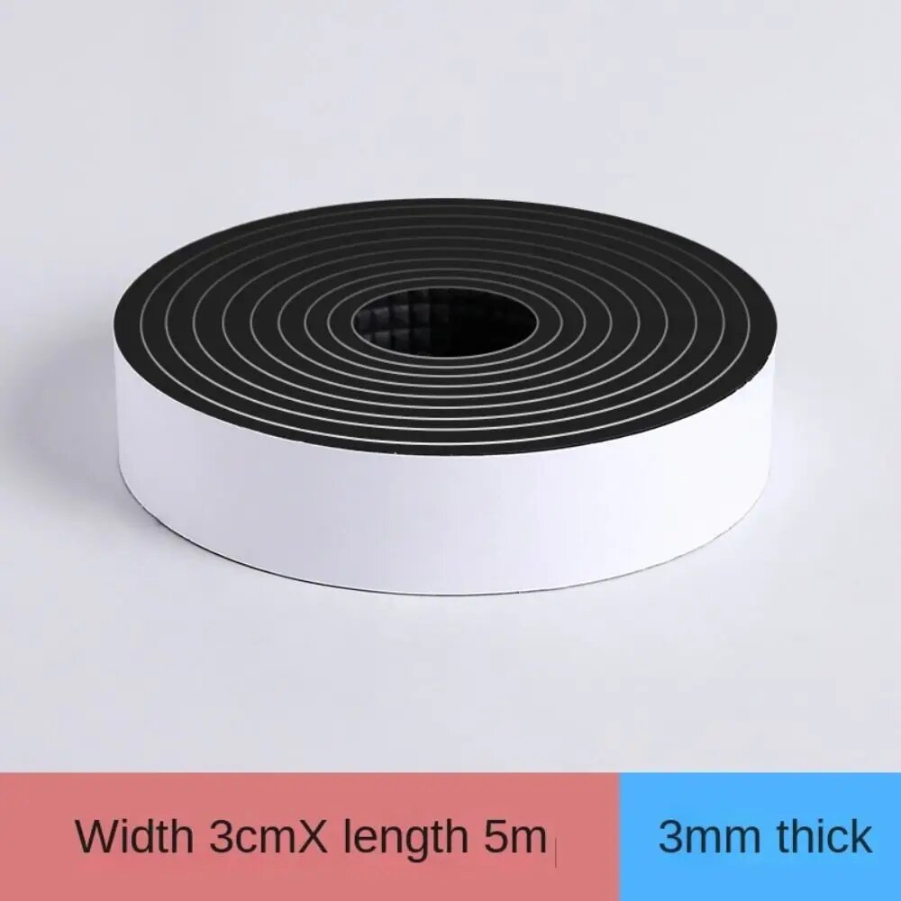 Черный скотч антискрип для кровати, 3см x 5м