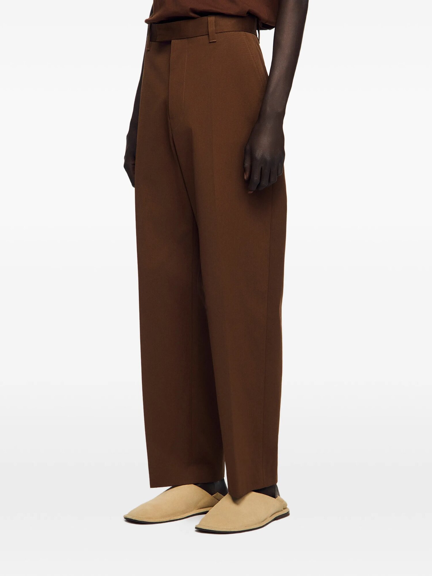 Брюки Sandro Belt-loops trousers, размер 44 FR, коричневый — фото 1