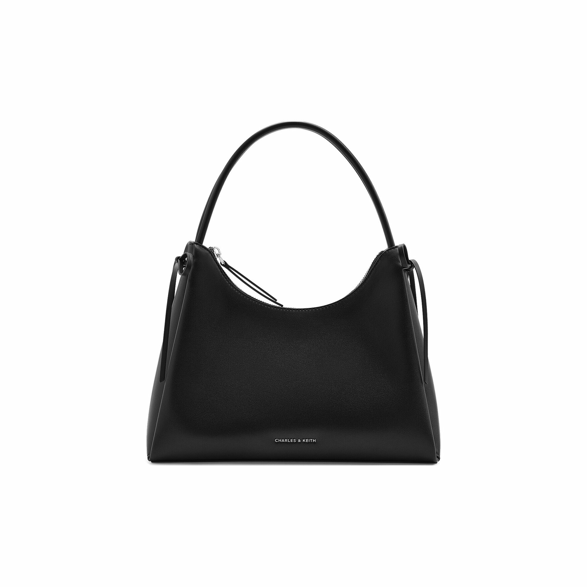 Сумка CHARLES & KEITH, фактура вязаная, черный