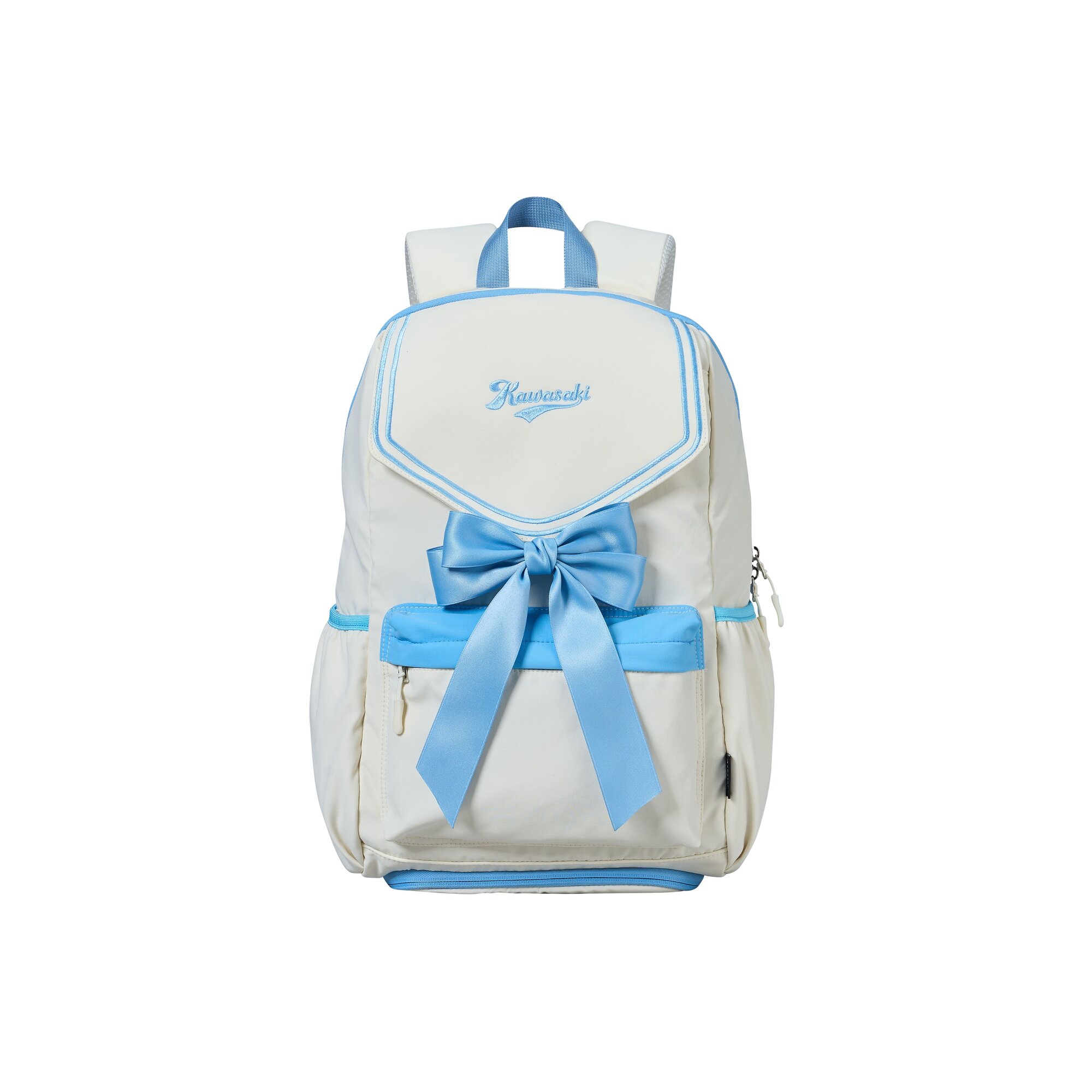 Сумка Kawasaki, фактура вязаная, белый/светло-голубой — фото 1