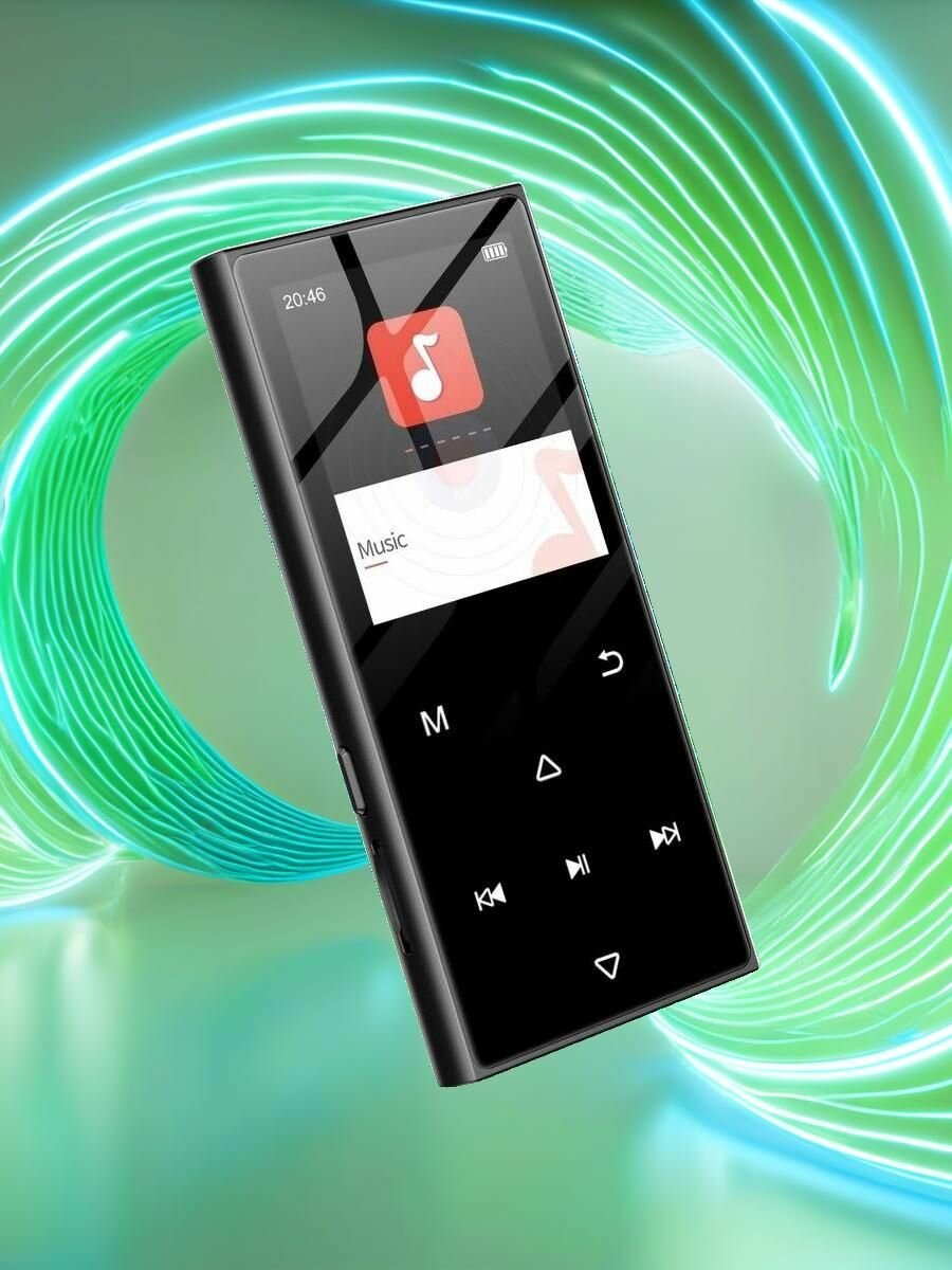SWOFY 5.0 сенсорный MP3-плеер с Bluetooth, FM-радио и наушниками, 1,8-дюймовый высококачественный плеер на 128 Гб, черный