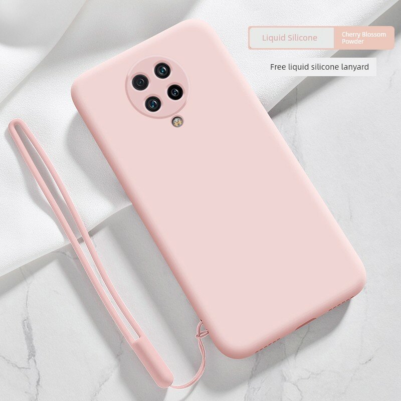 Чехол из жидкого силикона для Redmi K30 Pro Zoom Edition, полное покрытие, устойчивый к падению, сакура розовый