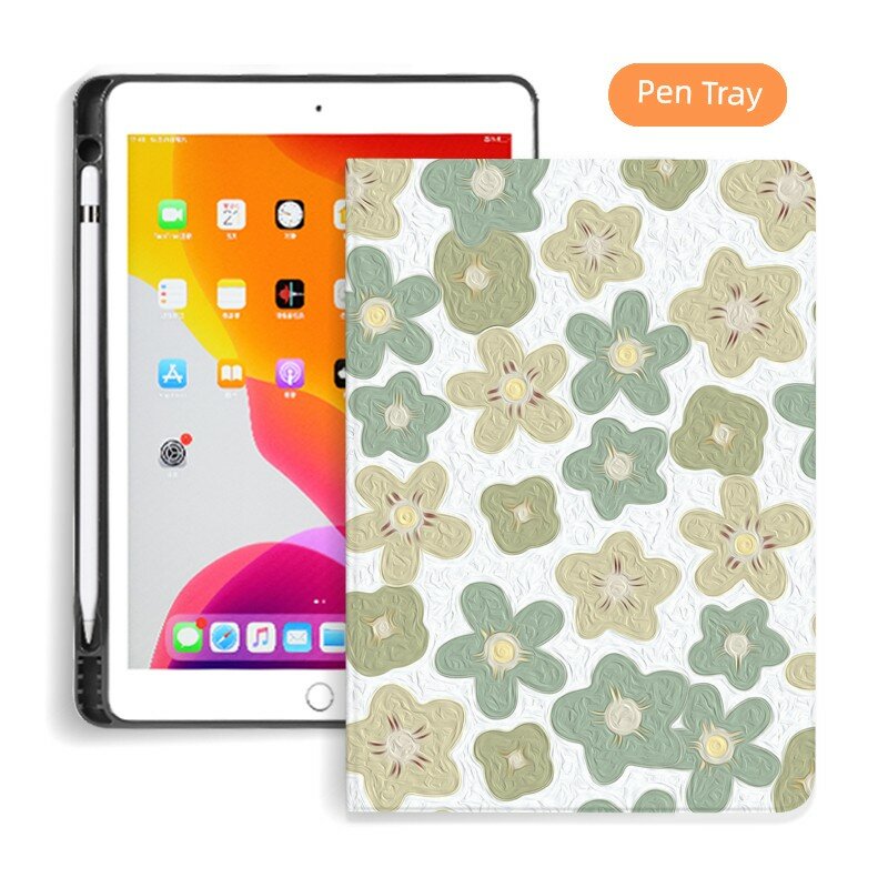 Чехол для iPad Air 8 2026 11-дюймовый с отсеком для ручки и разноцветными цветами